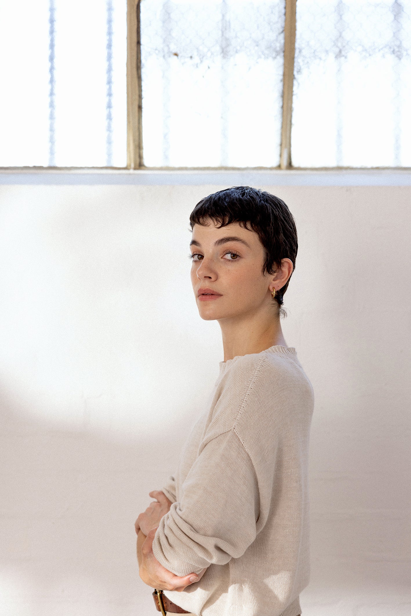 Francie Cotton Pebble Knit - Creme | Knitwear Done Differently at ...
