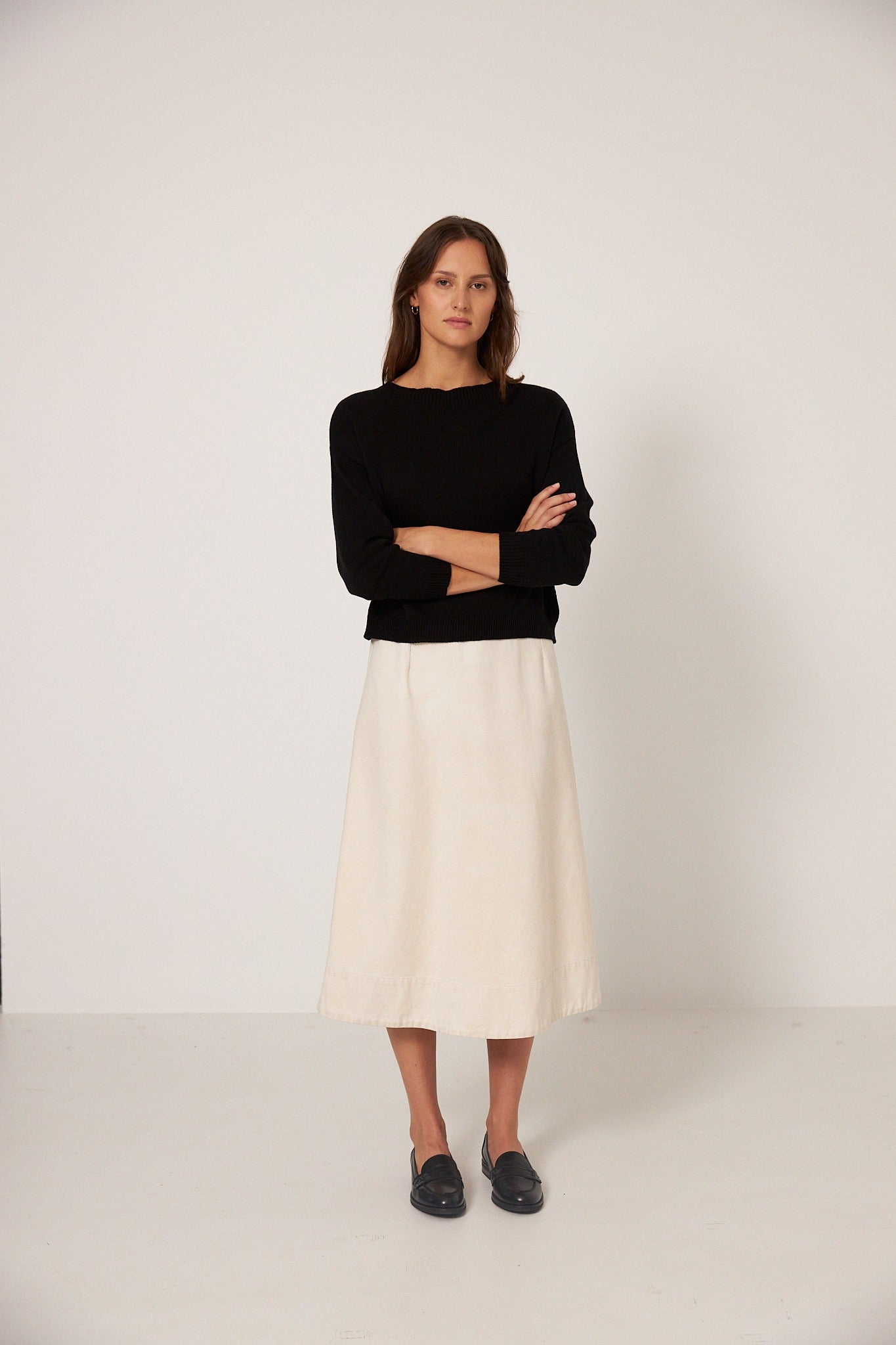 Francie Cotton Pebble Knit - Black | Knitwear Done Differently at ...
