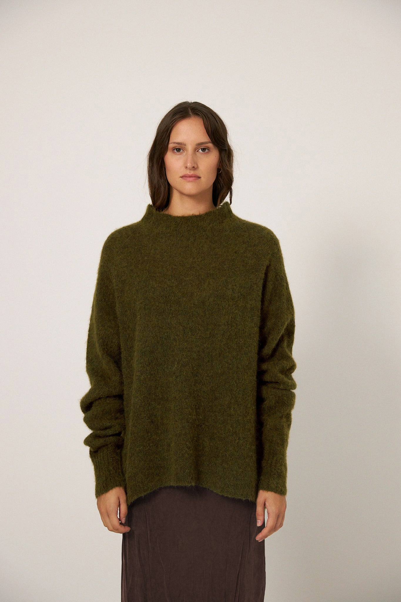 Francie Campfire Knit - Moss | Knitwear Done Differently at francie.co.nz