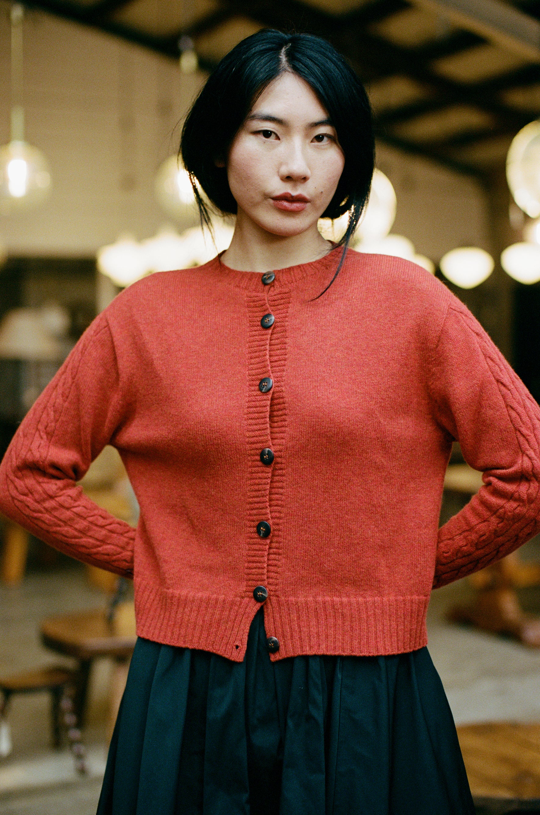 Kindred Cable Cardigan - Amber | Knitwear Done Differently at francie.co.nz